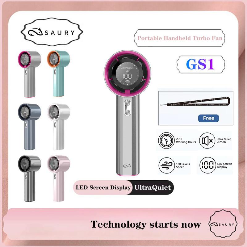 Quạt Turbo, Saury GS1, Cầm Tay, Pin 4000 mAh, Màn Hình LED Hiển ...