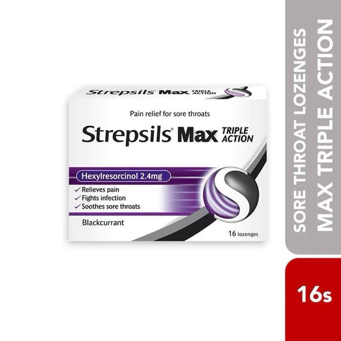 Jual READY Strepsils Max Triple Action Blackcurrant Lozenges 16’s ...
