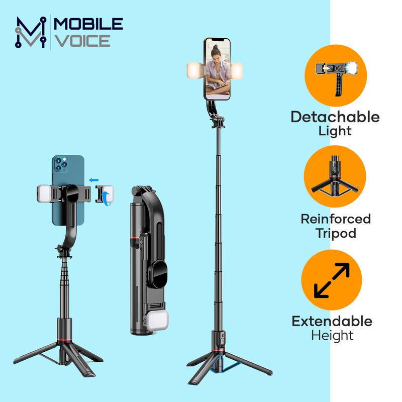 Selfie Stick with Twin Lights Adjustable Height Up to 108.5c - TikTok ...