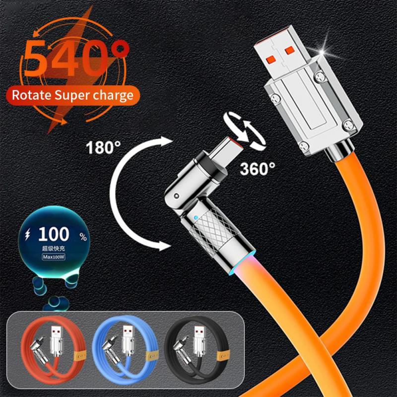Silicone 120W FastCharging Cable,USB to Type-C Lighting Cable,540 ...