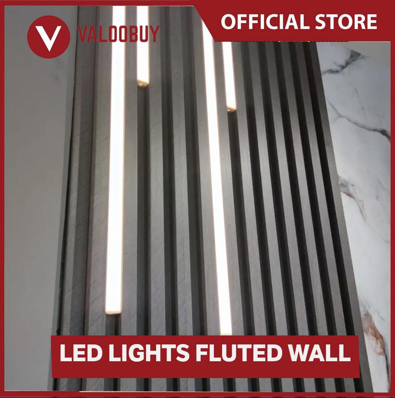 30CM/60CM/100CM Lampu Panel Jalur LED Dinding Bergalur WPC Panel ...