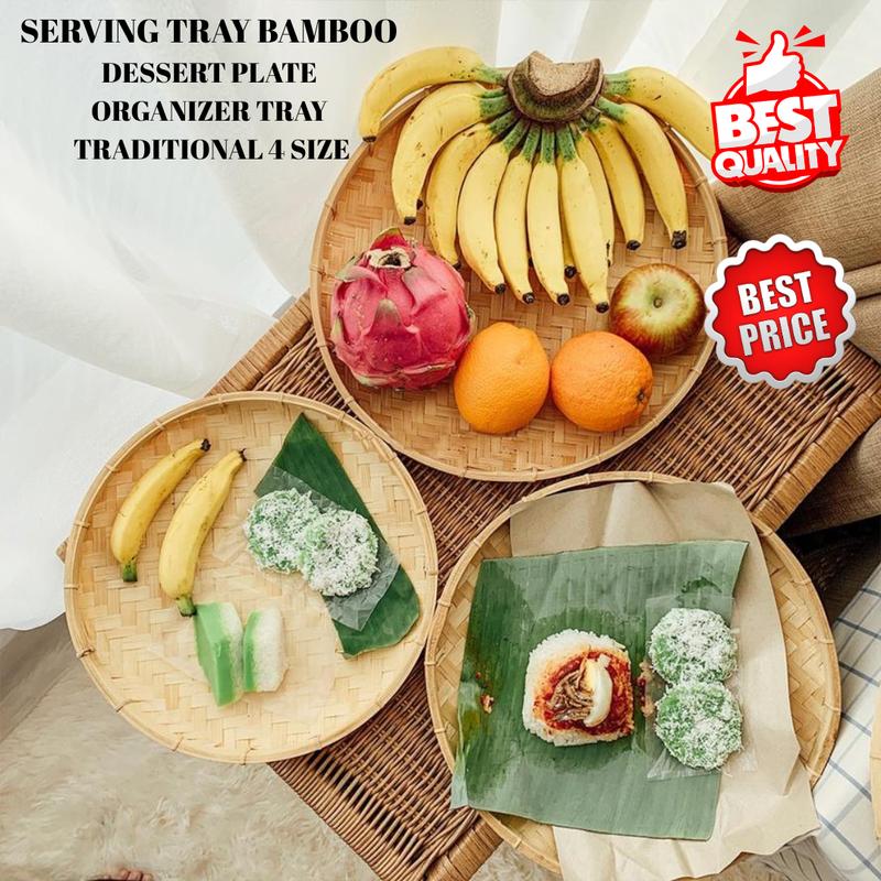 SERVING TRAY BAMBOO /DESSERT PLATE /ORGANIZER TRAY TRADITIONAL - TikTok ...