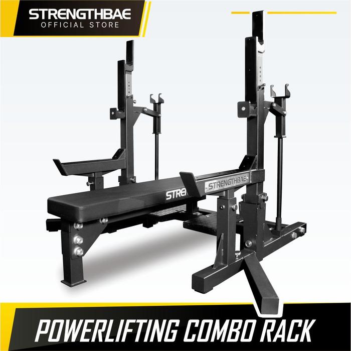 Jual Combo Rack STRENGTHBAE – Squat Stand Flat Bench Press Powerlifting ...