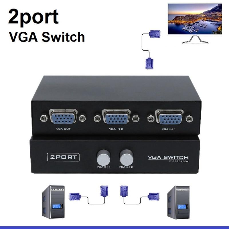 VGA Switcher 2 Port Switcher VGA Switch 2 Port 2 Input 1 Out - Shop ...