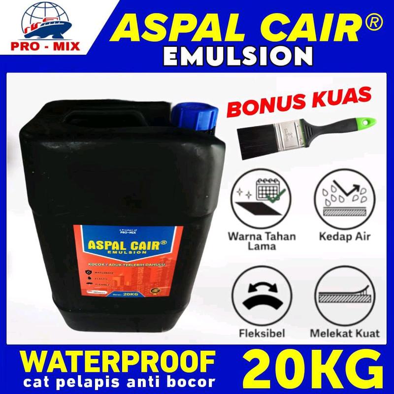 Aspal Cair Emulsion 20kg Extra Kental Pelapis Anti Bocor Dan - Shop ...