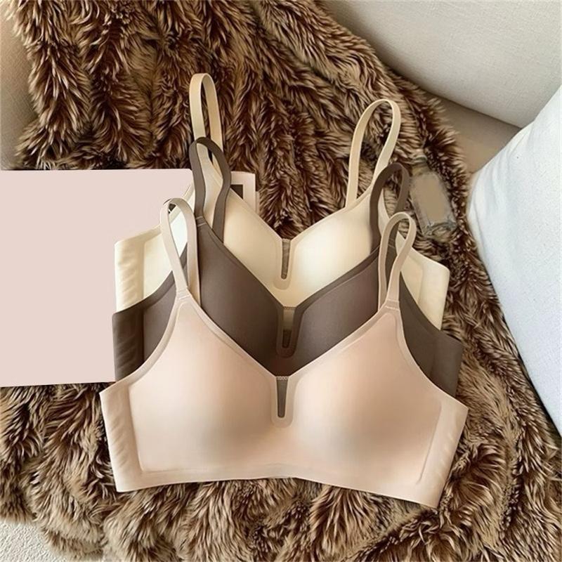 CAPIN Gathering Seamless Wireless Deep V Thin Lingerie Anti-sagging ...