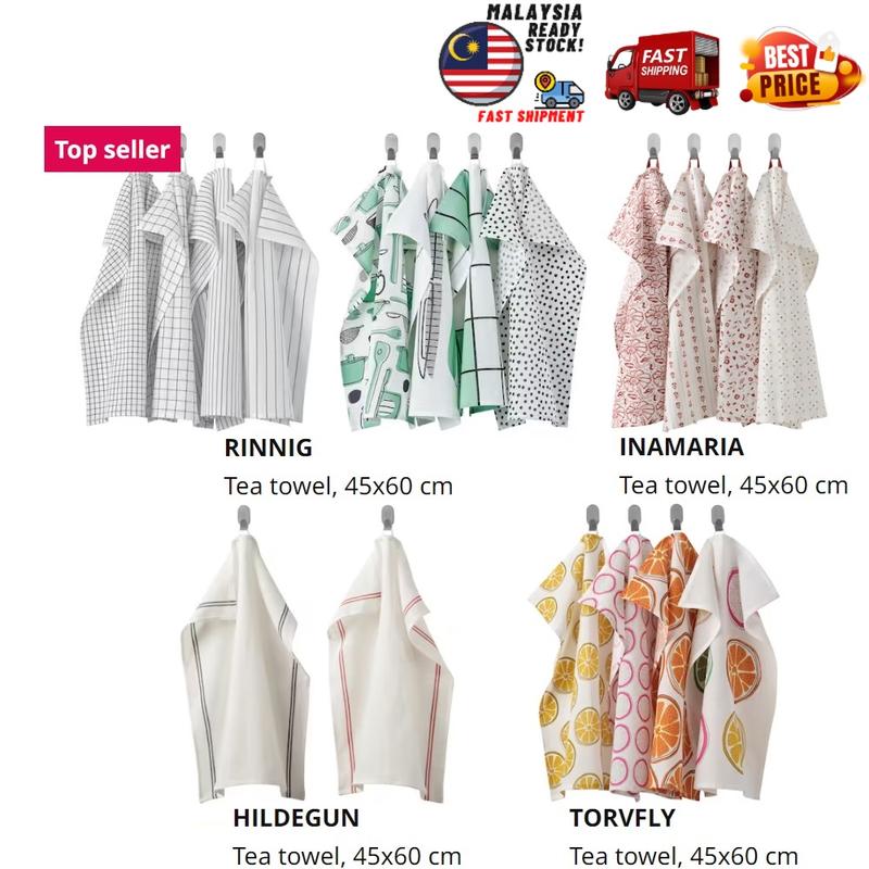 MINIKEA [45x60cm] 100% Cotton Tea Towel . Cloth Napkin . Serving ...