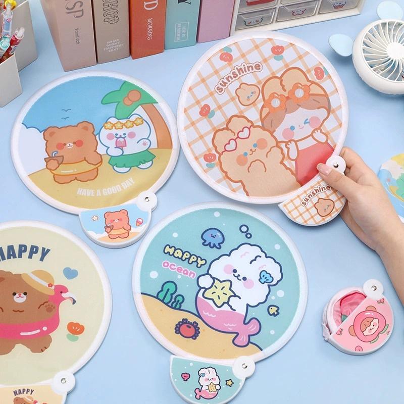 Kipas Tangan Mini Lipat Karakter / Kipas Kain Lipat Portable - Shop ...