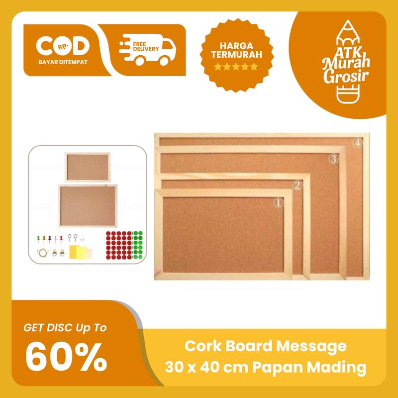 Cork Board Message 30 x 40 cm Background Sticker Papan Mading - Shop ...