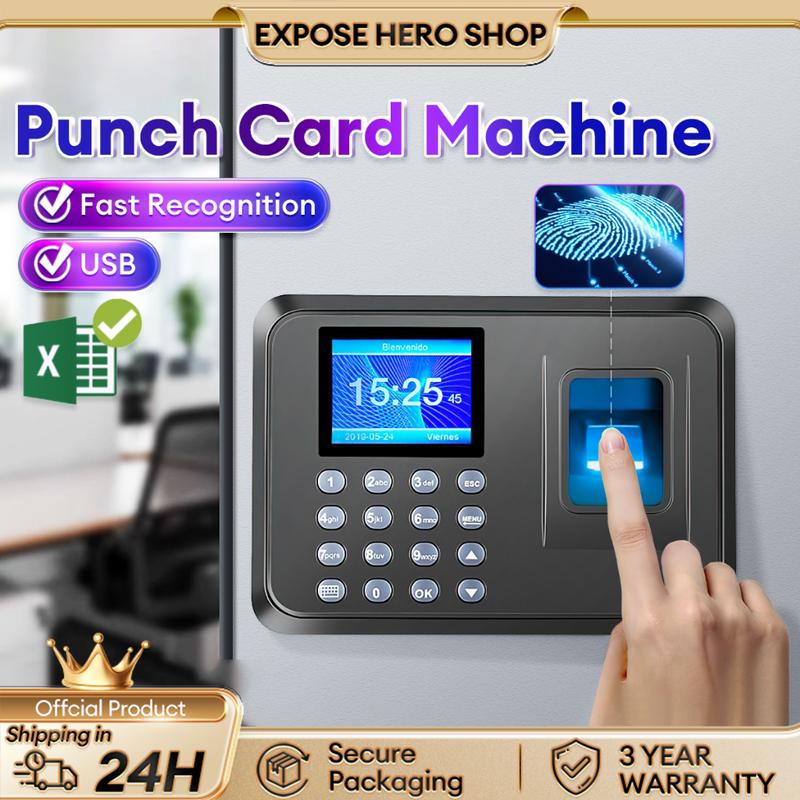 EXPOSE Punch Card Machine Thumbprint Attendance Fingerprint Attendance ...