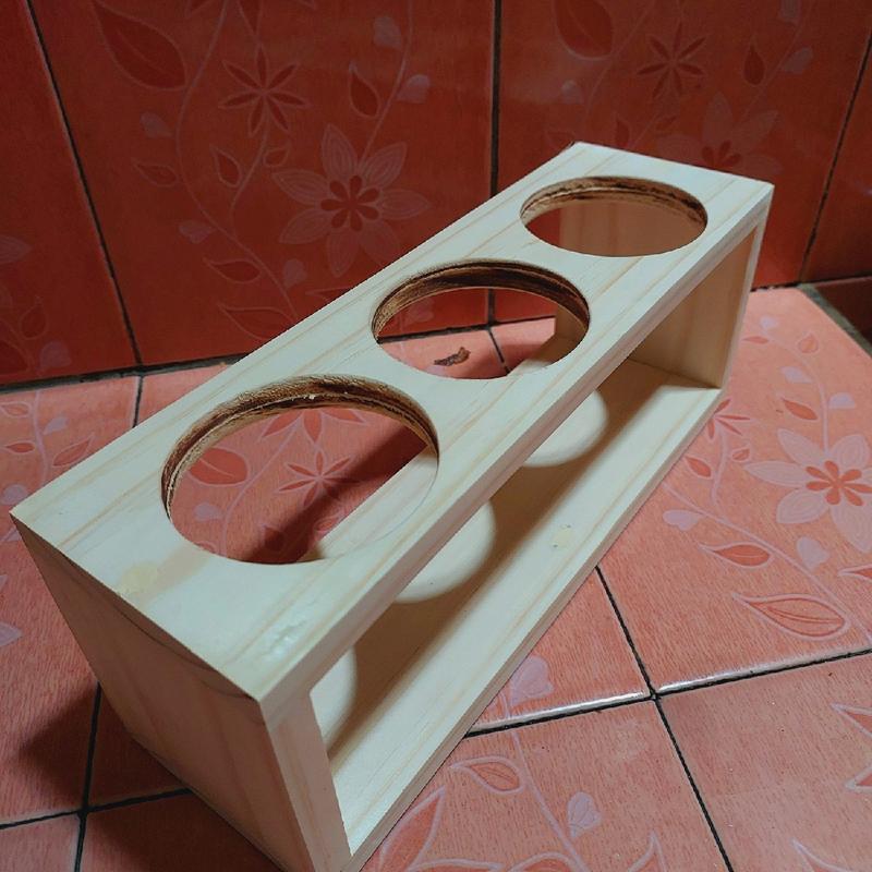 rak botol kayu tempat naruh botol sirup dll 3-5lobang diameter 7cm ...
