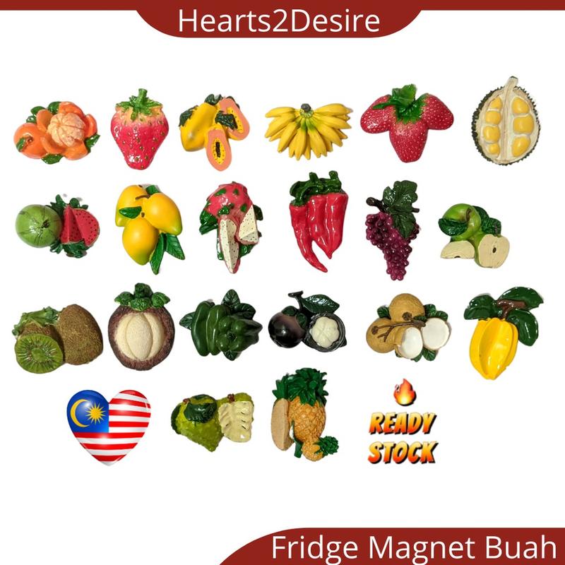 Magnet peti ais, buah malaysia, comel, realistik, lukisan tangan ...