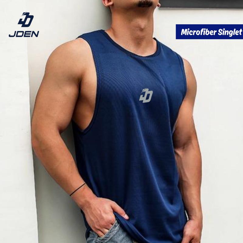 JDEN Microfiber Singlet Round Neck Sleeveless Tshirt Grey Jersey - TikTok Shop Malaysia