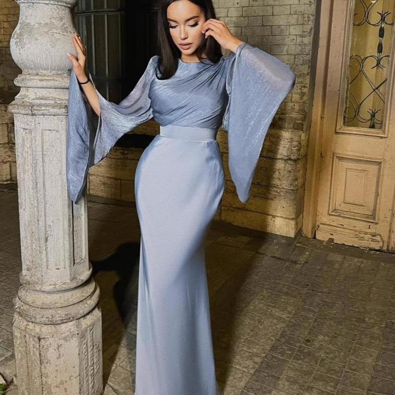 Fesyen Muslimah 2025 | Gaun Labuh Sifon Navy Premium Elegan - TikTok ...