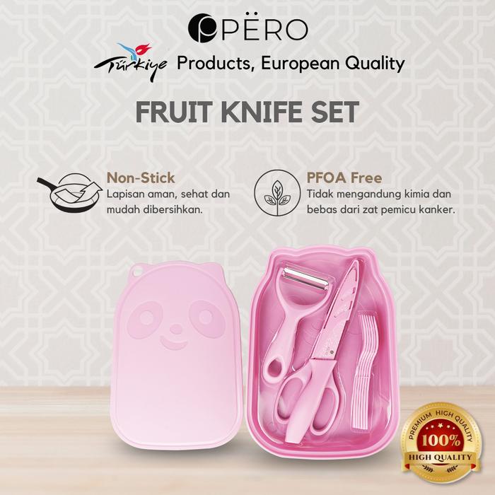 Promo [BEST DEAL] Pero Fruit Knife Set / Set Pisau Buah dengan Peeler ...
