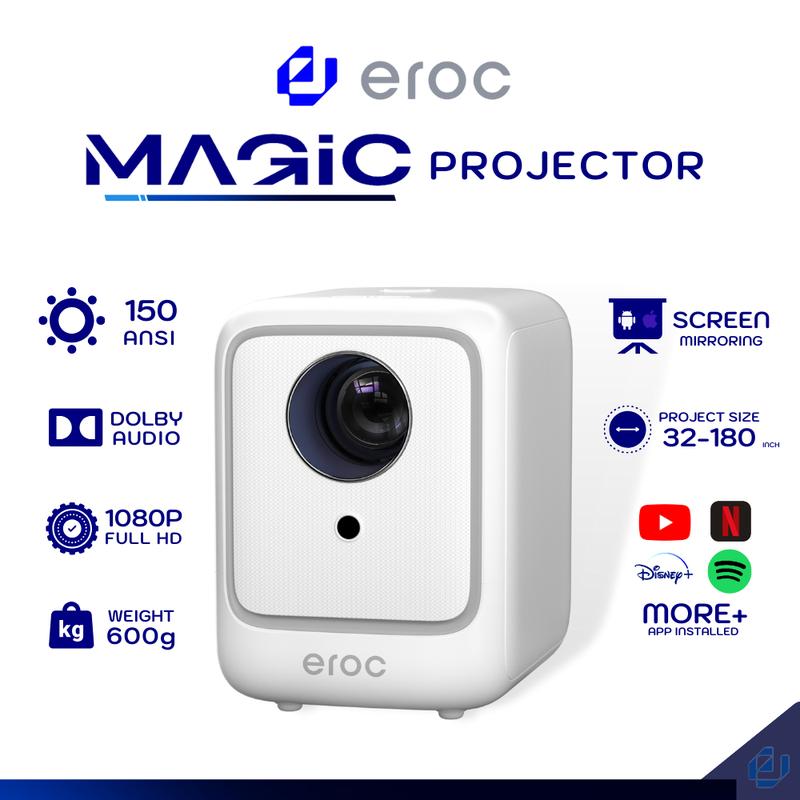 EROC Magic Pro Portable Home Projector LCD 1080P Decoding WiFi - TikTok ...