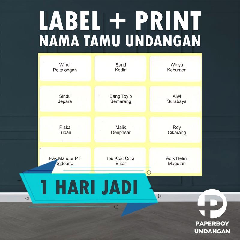 LABEL + PRINT NAMA UNDANGAN MURAH LABEL 103 - Shop | Tokopedia