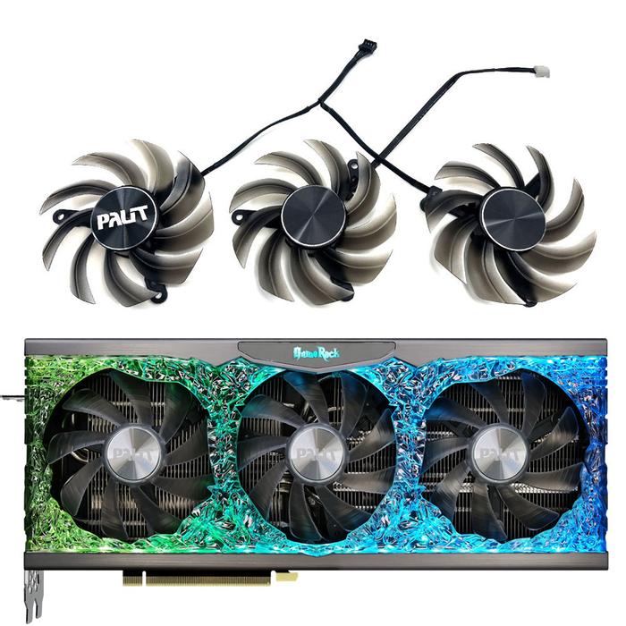 Jual 1SET/3FANS RTX 3080 GameRock GPU FAN，For PALIT RTX 3070、RTX 3070TI ...
