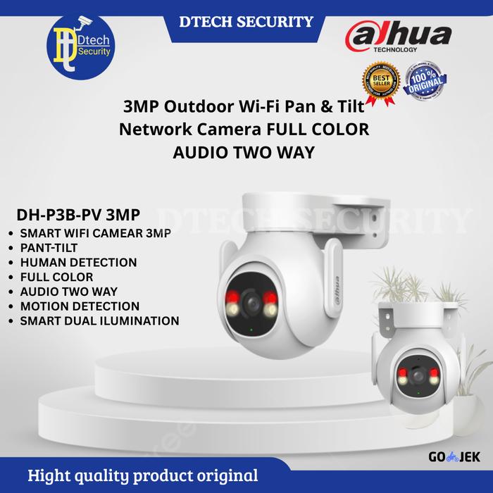 Jual Dahua Kamera Smart WiFi DH-P3B-PV Audio Dua Arah Pant-Tilt Full ...