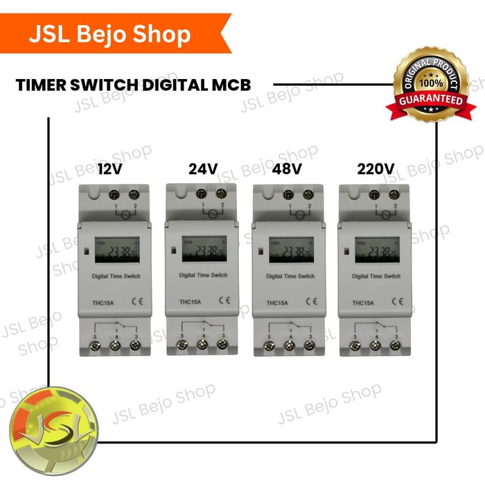 Jual 12V/24V/48V/220V DIN Rail Digital Programmable Timer Switch Model ...