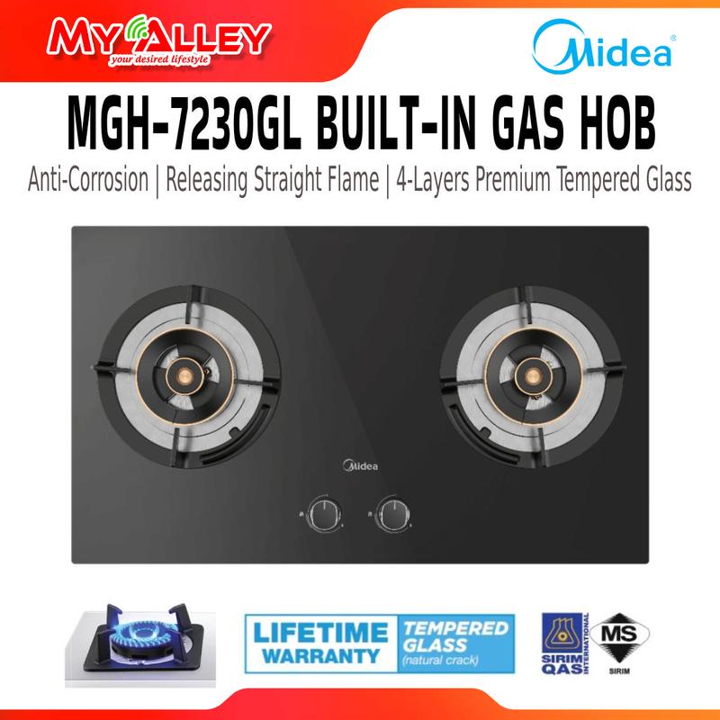 Midea Built-in Gas Hob with 5.8kW Burners - MGH-4360GL / MGH-7230GL ...