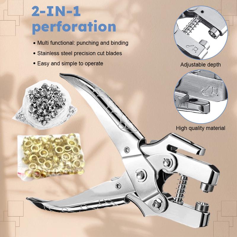 2in1 Penebuk Mata Eyelet Hole Punch Kit 100 Grommets 5mm Grommet ...