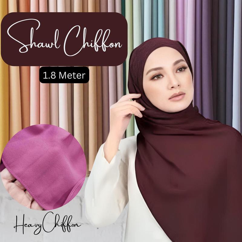 Shawl Heavy Chiffon Plain Kain Premium Wavy dan selesa - TikTok Shop ...