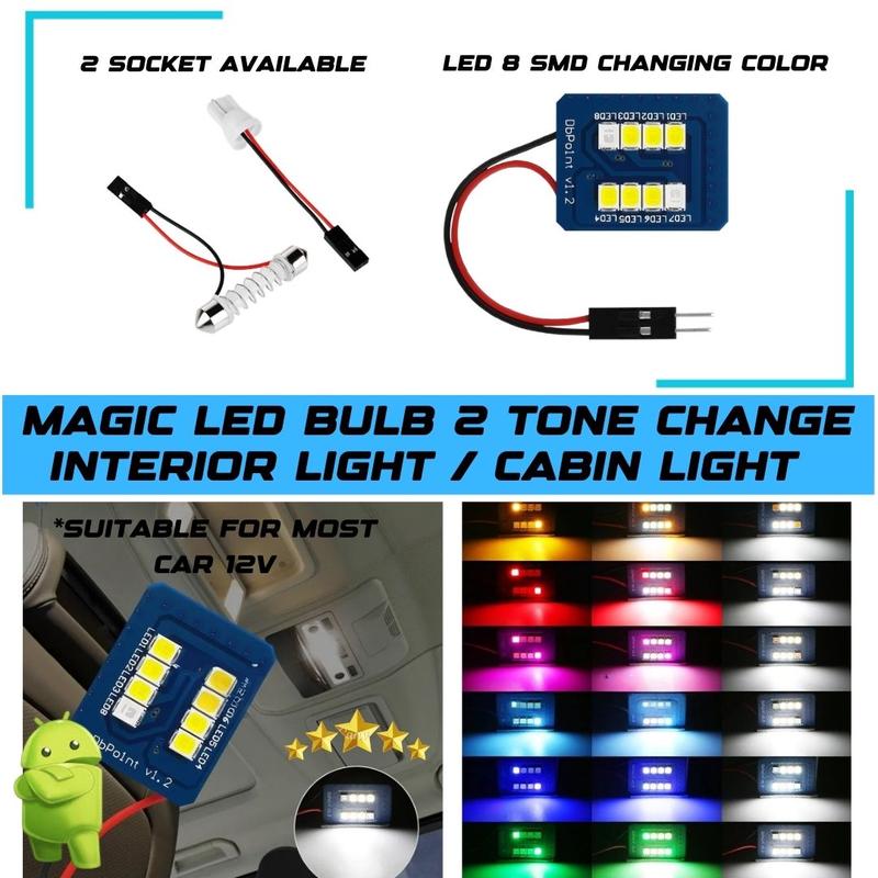 CAR MAGIC LED CHANGING COLOUR INTERIOR LIGHT CABIN LIGHT ROO - TikTok ...