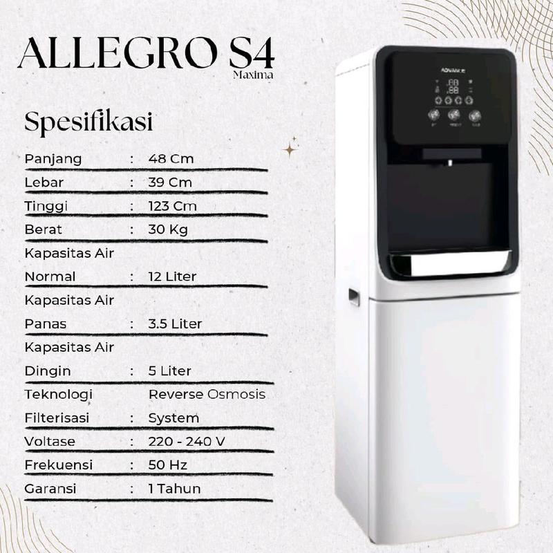 ADVANCE ALLEGRO S4 DISPENSER RO - Shop | Tokopedia