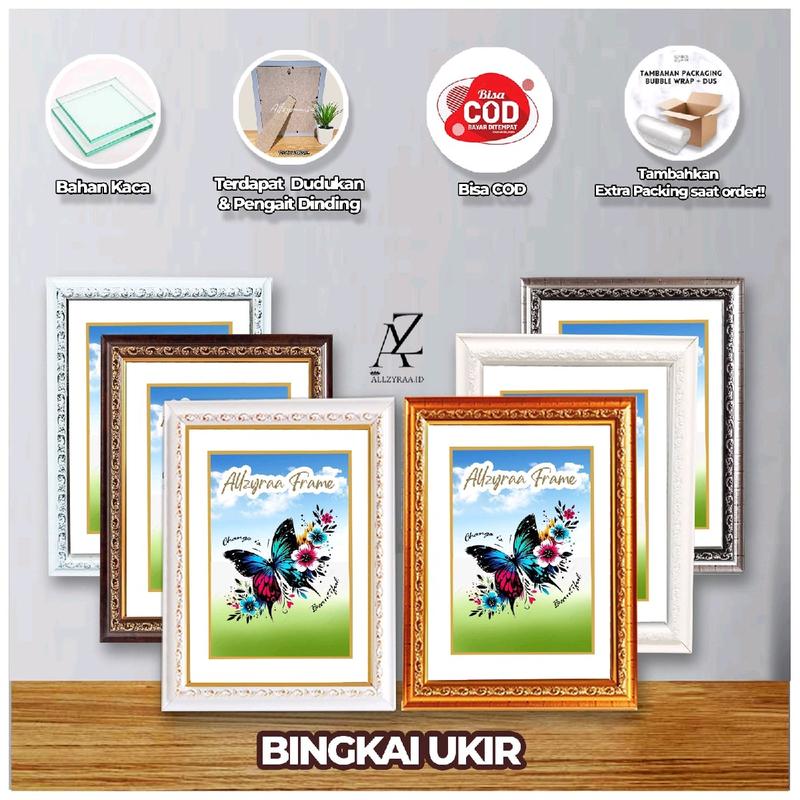 BINGKAI KACA UKIR 20X25CM 10R/8R FIGURA MURAHH PIGURA || LANGSUNG ...