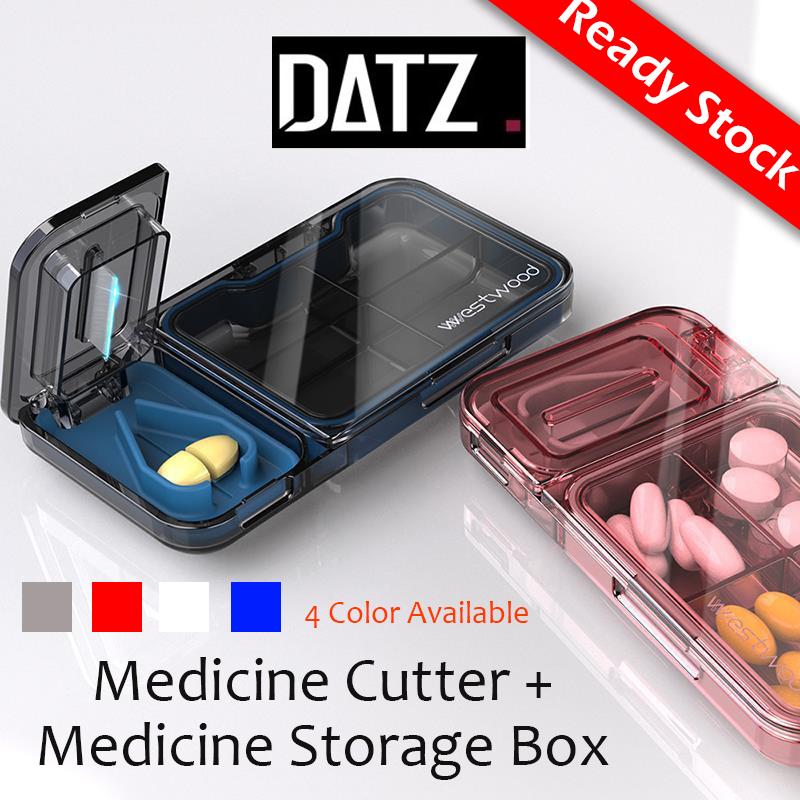 [Datz] Portable Medicine Pill Compartment Box Case Medicine Splitter ...