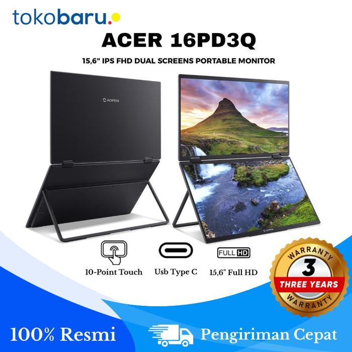 Jual ACER AOPEN 16PD3Q 15.6" IPS FHD 1080p 60Hz Portable Monitor Dual ...