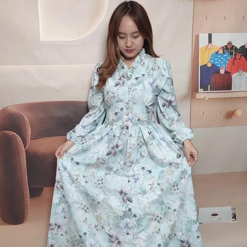 FADFAD Gaun longgar panjang bermotif baru - Shop | Tokopedia