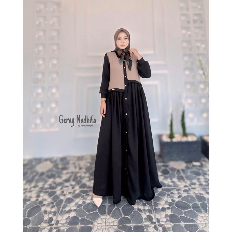 Gamis tania cringkle airflow by dereza style terbaru Kancing - Shop ...