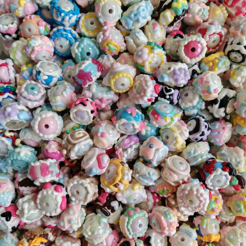 Thick double layer hand drawn beads DIY handphone strap - TikTok Shop ...