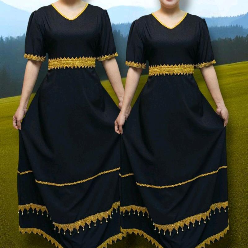 Long Dress Borneo Lace Gold Tating Lonceng - TikTok Shop Malaysia