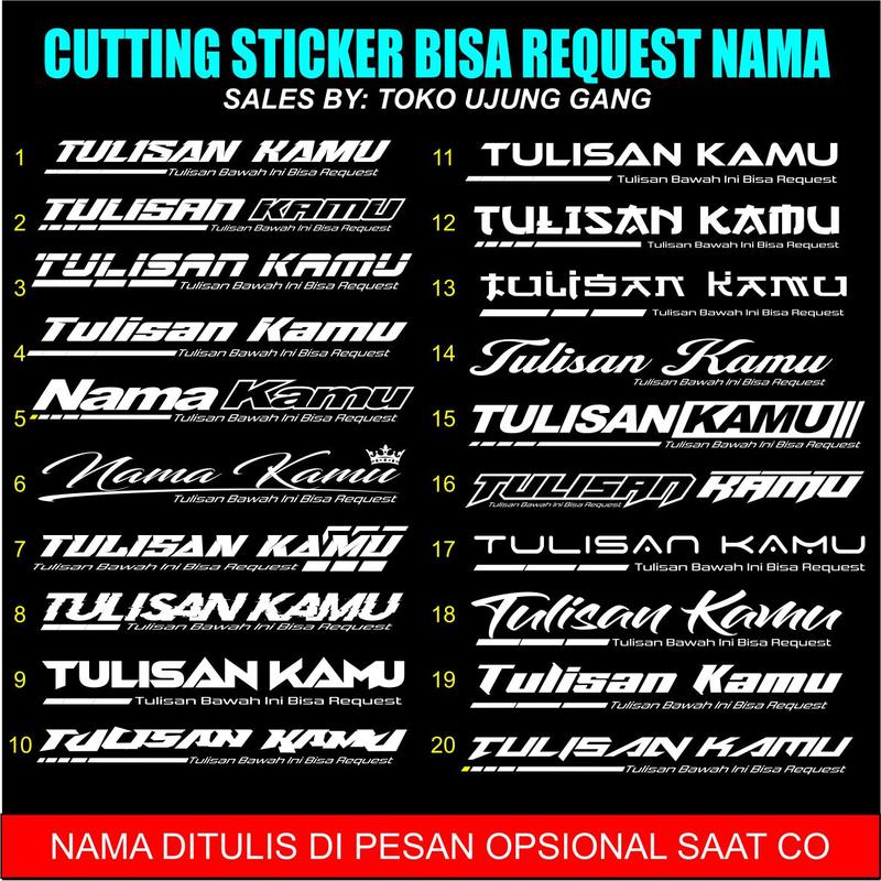 STIKER mobil variasi bisa request nama - Shop | Tokopedia