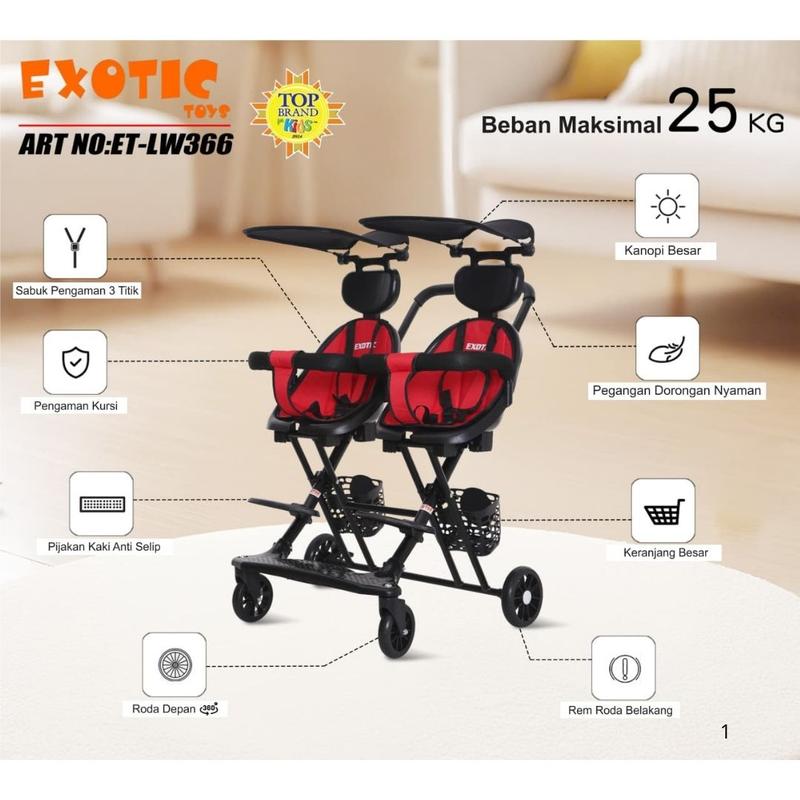 Magic Stroller Twins Exotic ET LW 366 Stroller Kembar - Shop | Tokopedia