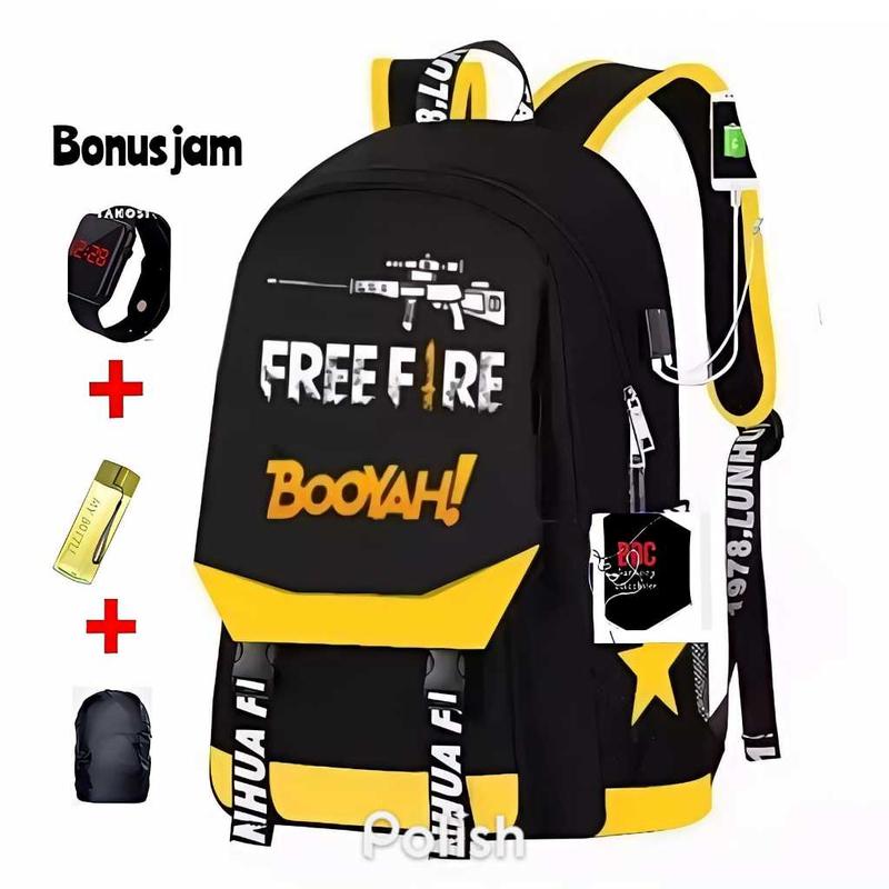 Free Fire Tas Ransel Hitam Kuning Sekolah Anak keu kinian S - Shop | Tokopedia