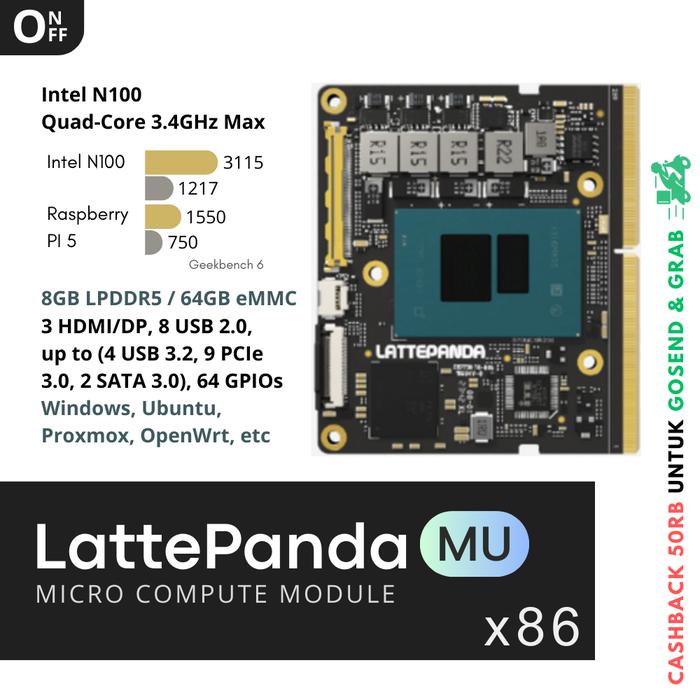 Jual Micro x86 compute module PC | LattePanda Mu | Intel N100 Komputer ...