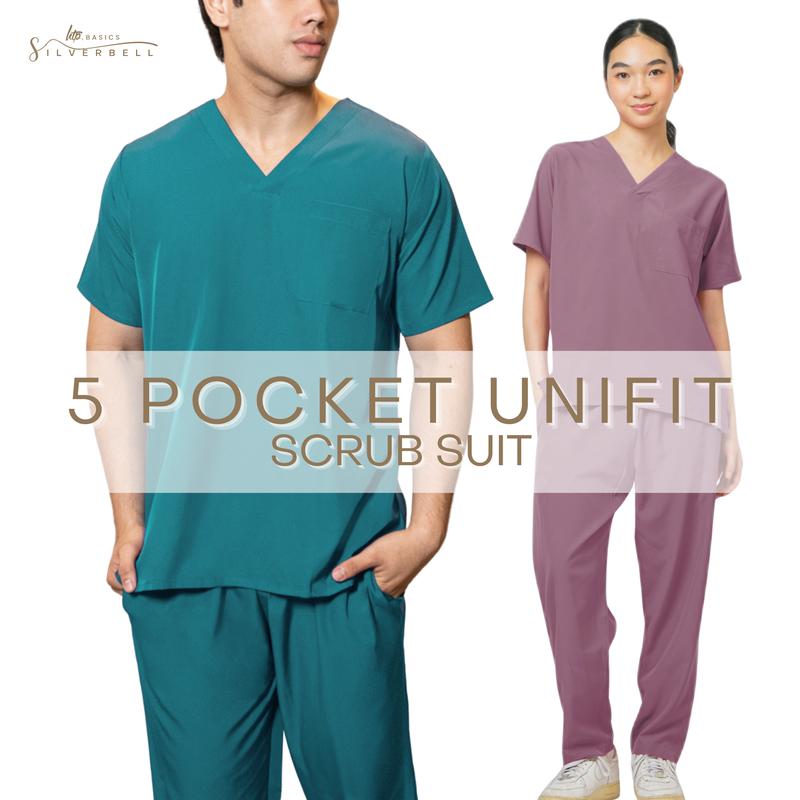HOT SALE! HTP Basics 5 Pocket Unifit Scrub Suit Polyblend Unisex ...