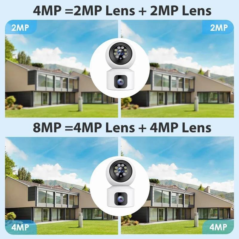 V380 Pro CCTV 8MP Dual Lens CCTV Lampu WiFi IP Camera 360° PTZ Kamera ...