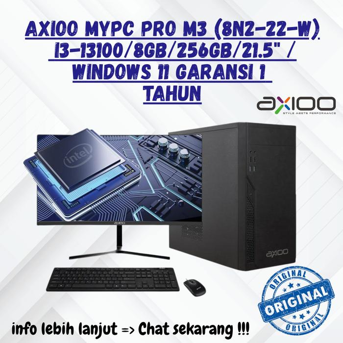Jual AXIOO MyPC Pro M3 (8N2-22-W) i3-13100 8GB/256GB SSD/21.5" inch ...