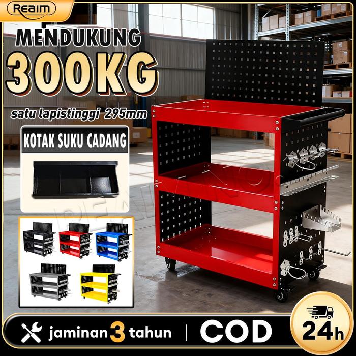 Promo Reaim Troli Bengkel Rak 3 Susun Trolly Besi Trolley Gerobak Alat ...