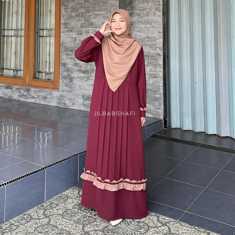 GAMIS MELISA DRESS KOMBINASI JILBABSHAFI - Shop | Tokopedia