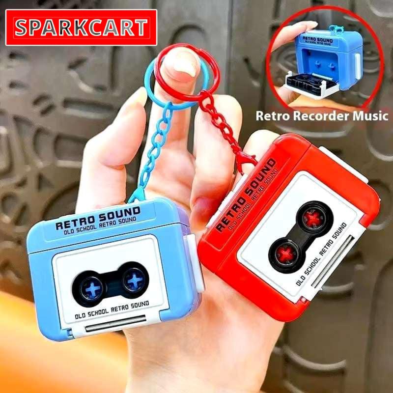 1pcs Retro Mini Tape Recorder Keychain Fun Singing Music Playing ...
