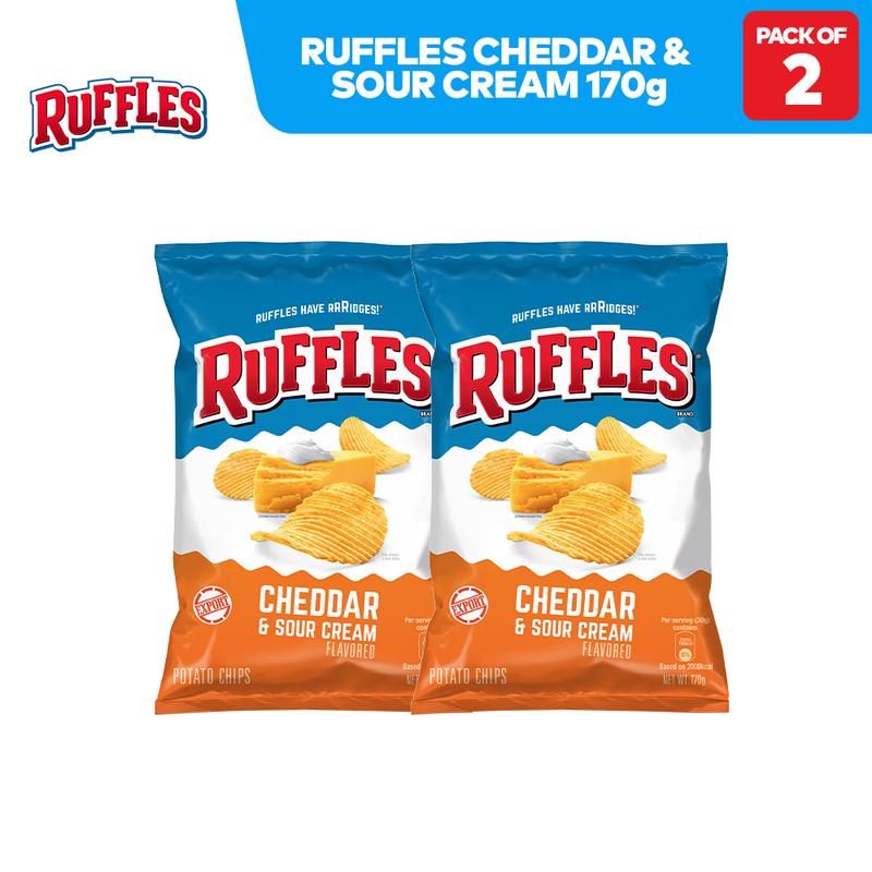 Ruffles Cheddar & Sour Cream Potato Chips 170g - Pack of 2 - TikTok ...