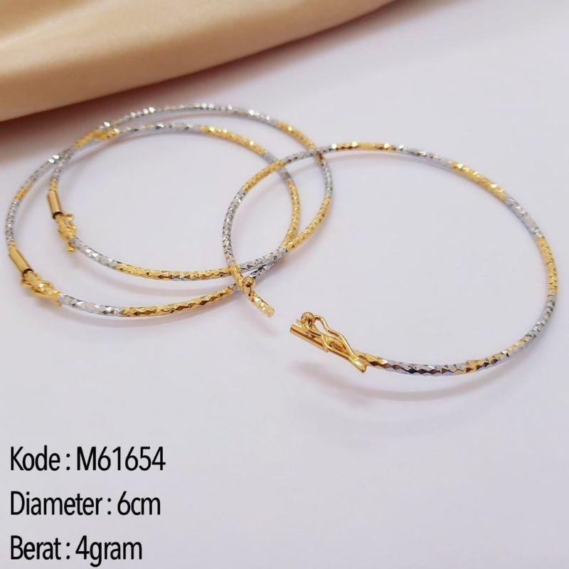 Best Fashion96 Gelang Keroncong Titanium model Tipis Bukaan Samping ...