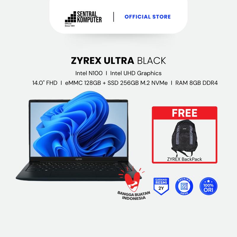 Laptop Pelajar Zyrex Ultra Intel N100 8GB 128GB+256GB SSD FH - Shop ...