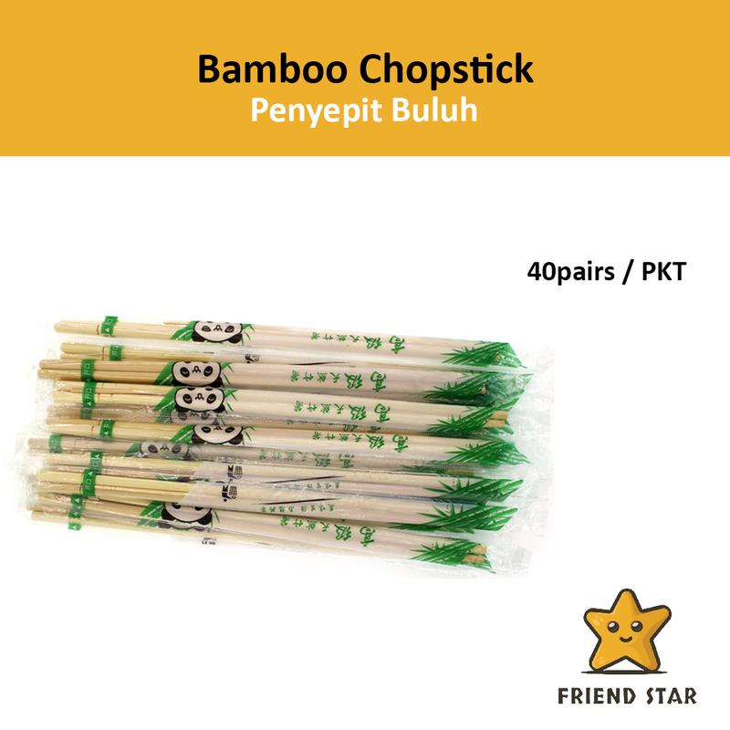 Penyepit (40Pairs) Bamboo Chopstick 200mm x 5mm - TikTok Shop Malaysia